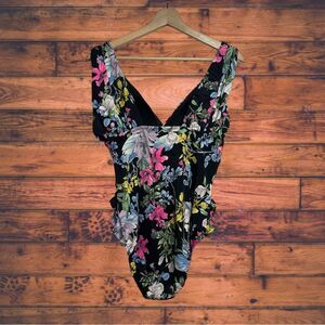 Time and Tru | Swim | 5 For 25time And Tru Floral Black One Piece ...